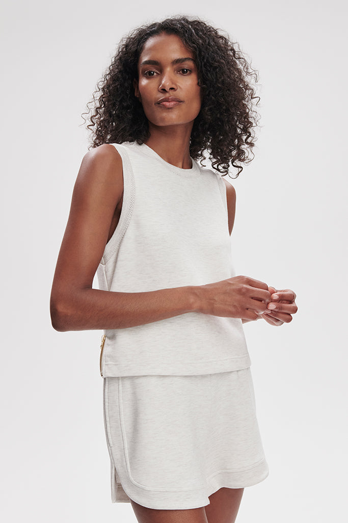 Varley - Shea Crop Tank - Ivory Marl – Collins St